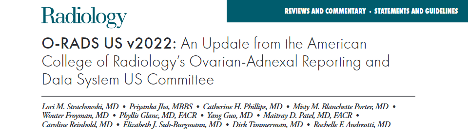 O-RADS US v2022: Update - ARGANZ